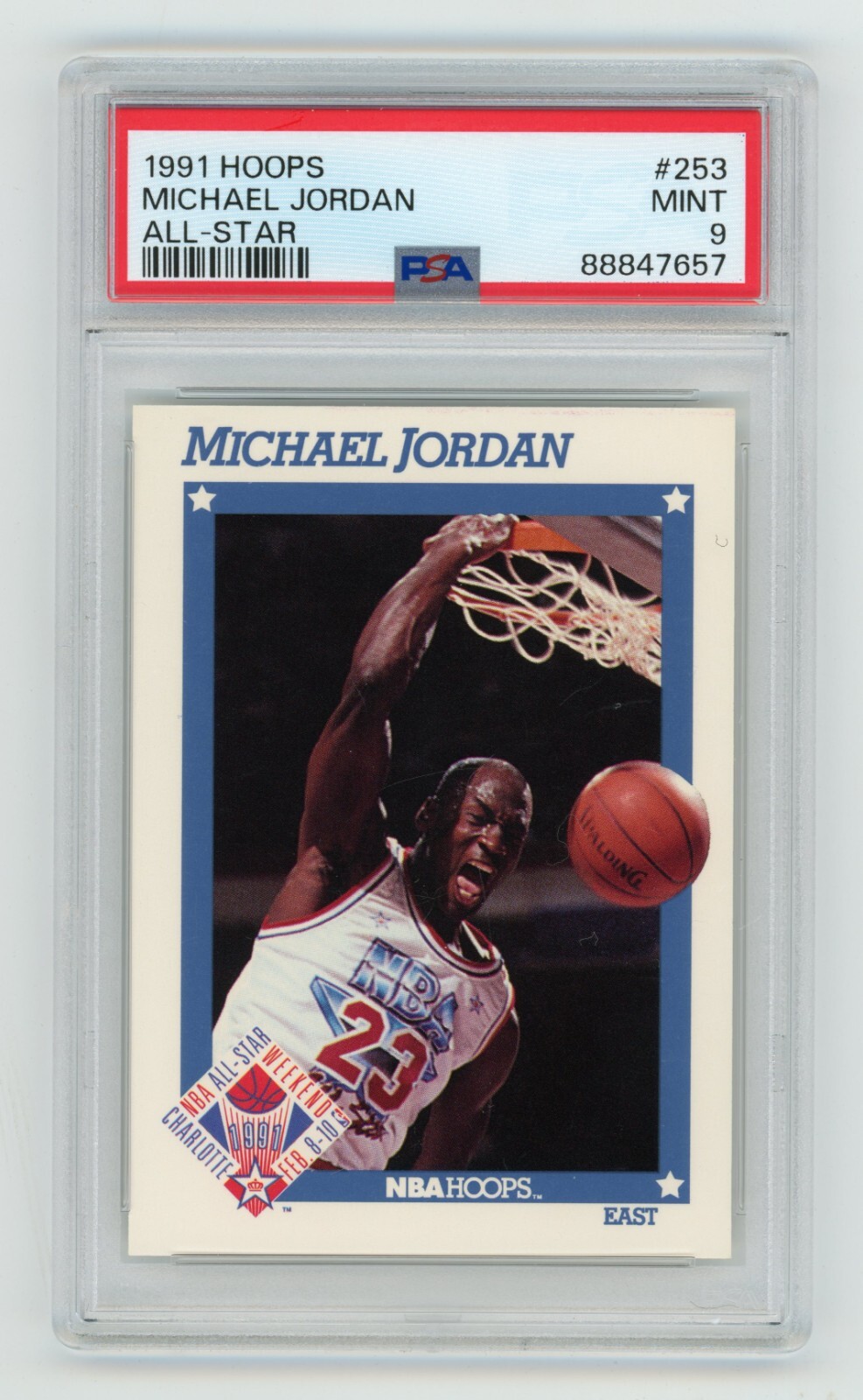 1991-92 Hoops Basketball Michael Jordan All-Star Card PSA 9 Mint #253 ...