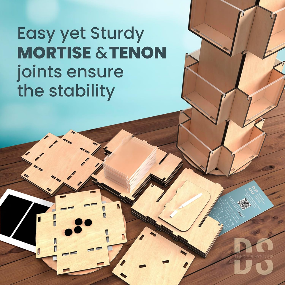 Natural 3 Tier Wooden Rotating Greeting Card Retail Display Stand | eBay