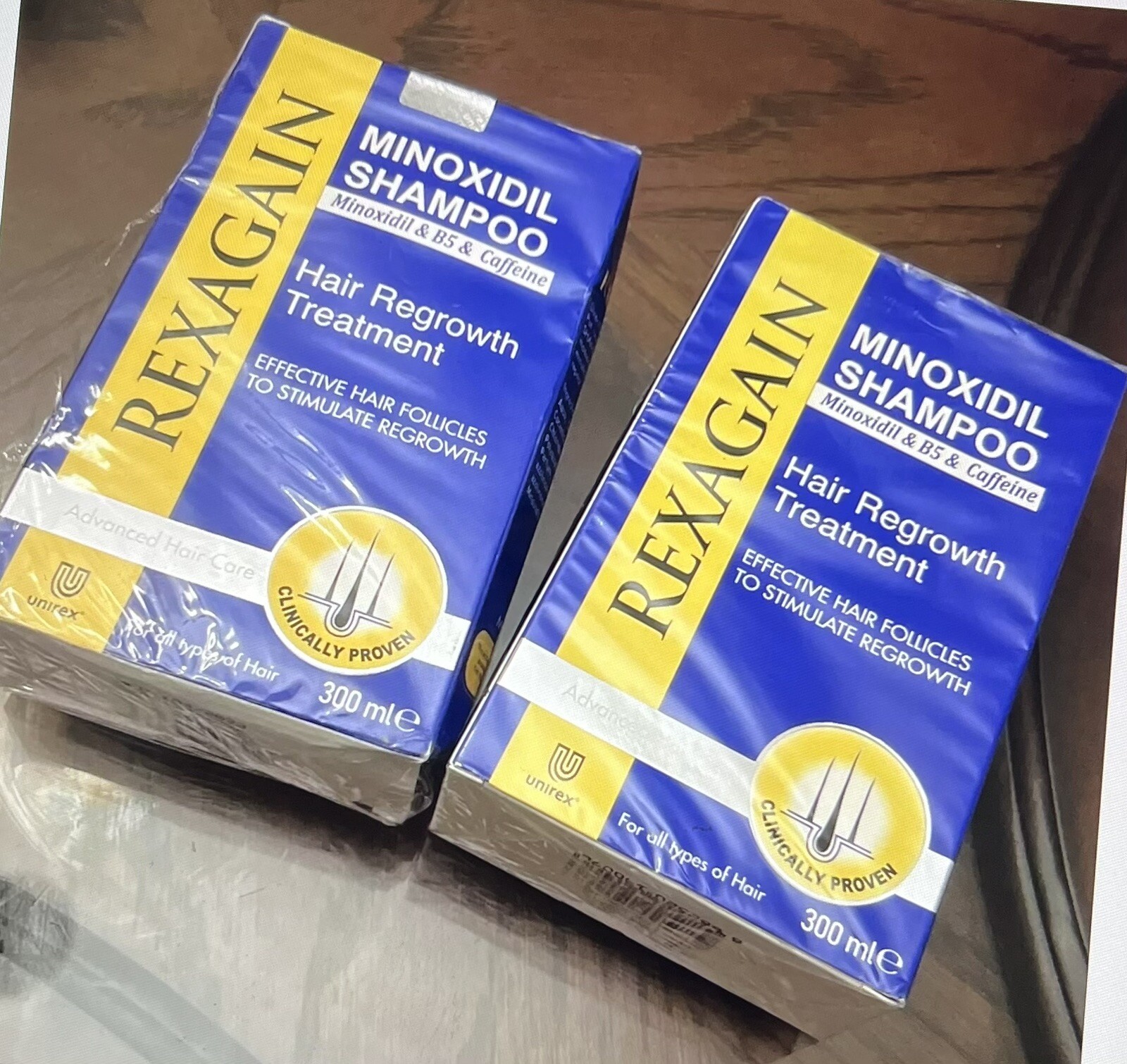 2X Rexagain Minoxidil 5% Shampoo B5 Caffeine Hair ReGrowth Treatment ...