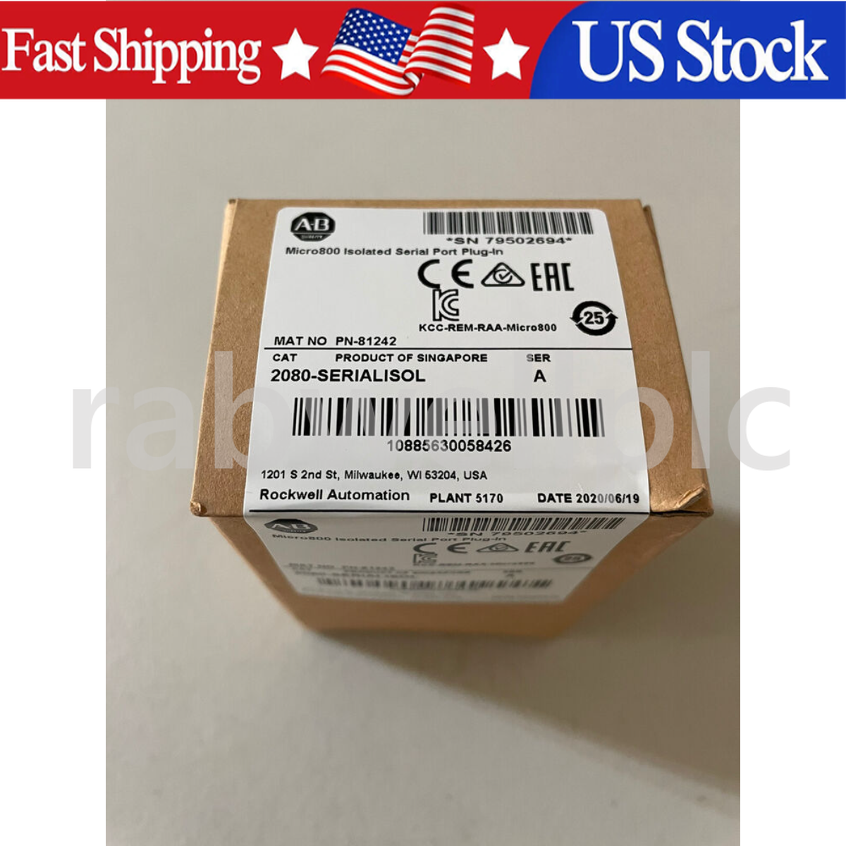 NEW SEALED Allen-Bradley 2080-SERIALISOL Micro800 Isolated Serial Port ...