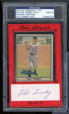 Hal Trosky Card 2014 Ha Originals 1941 #16 PSA/DNA Auto 9 | eBay