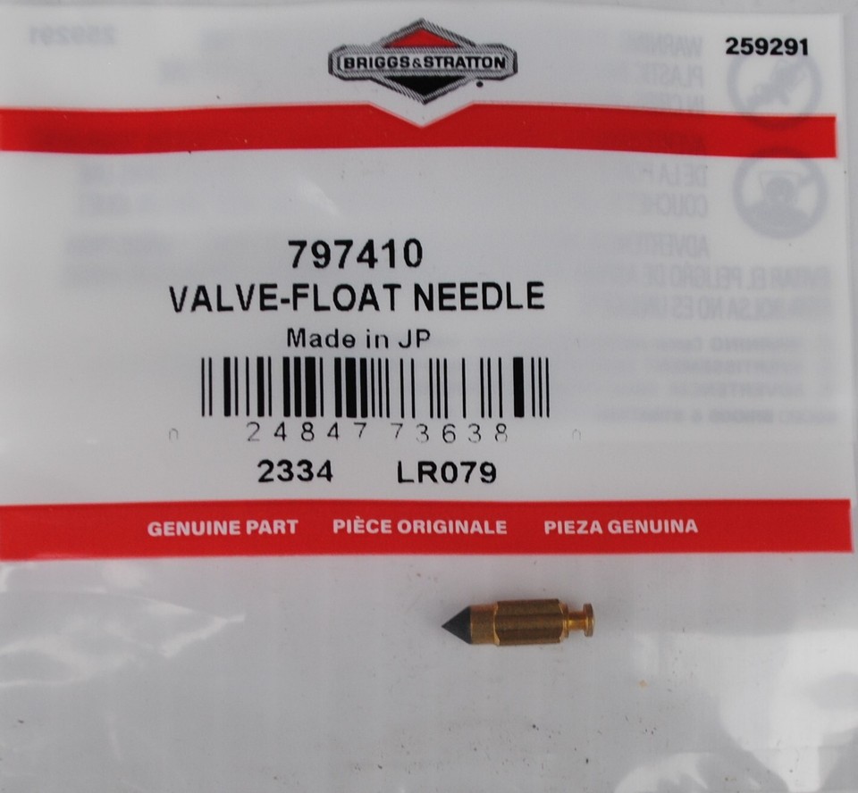 NBS Genuine OEM Briggs & Stratton 797410 Float Needle Valve | eBay