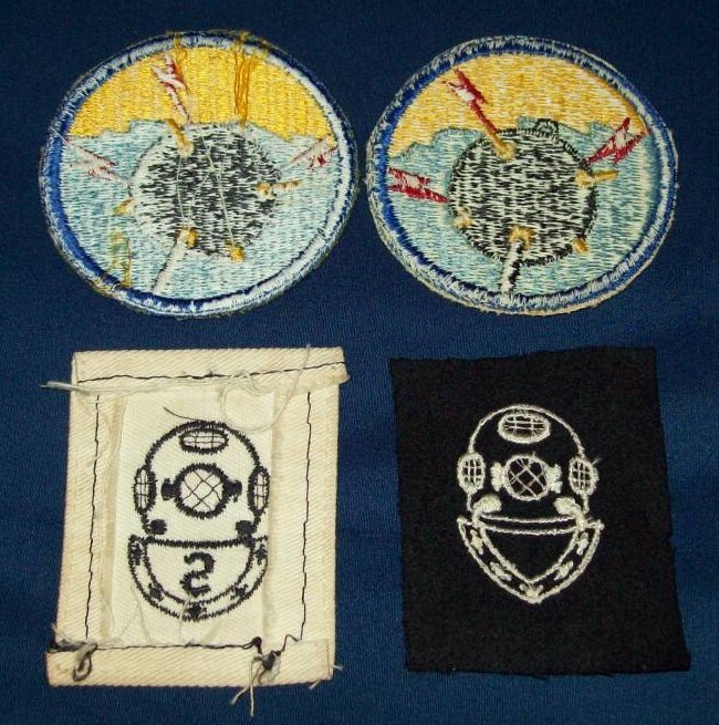 LOT OF ORIGINAL WW2 US NAVY MINESWEEPER & DIVER PATCHES, READ ...