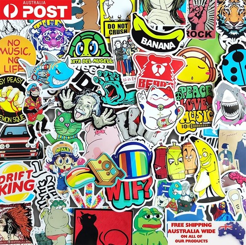 50x Cool Random Graffiti Sticker Pack Waterproof Vinyl Decal Phone ...