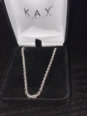 Excellent condition 22" silver rope chain from Kay Jewelers. Perfect ...