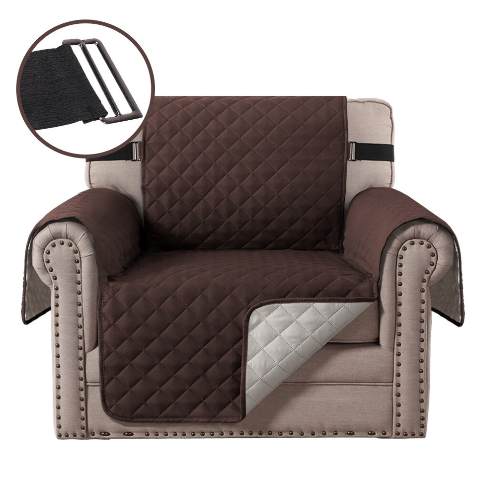 1/2/3 Seater Sofa Cover Reversible Quilted Chair Couch Slipcover ...