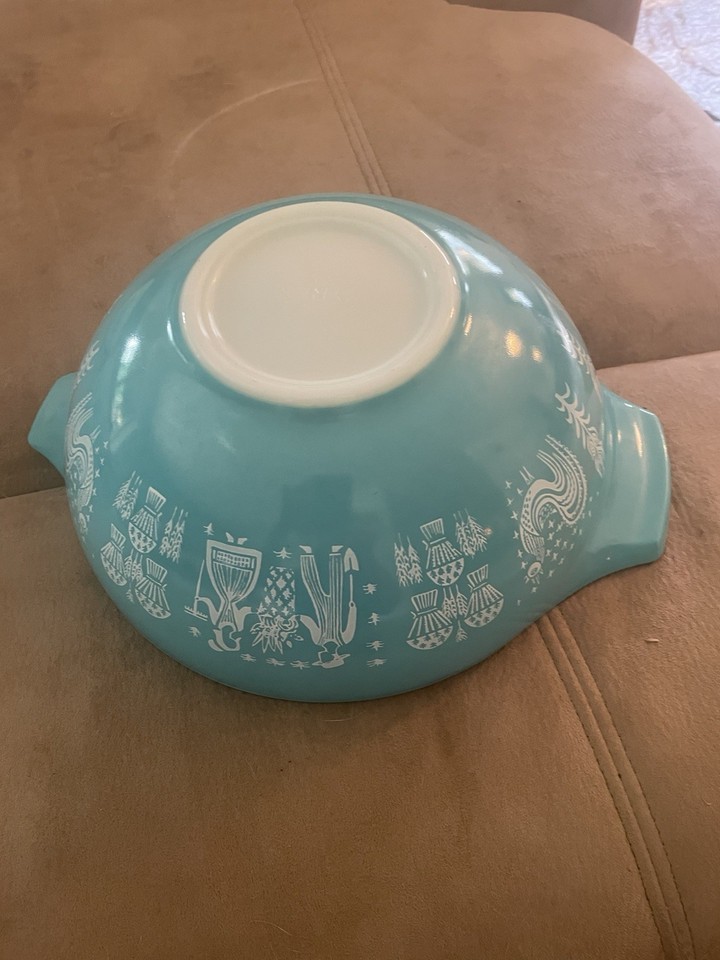 Pyrex Amish Turquoise Teal Butterprint Cinderella Nesting Mixing Bowls ...
