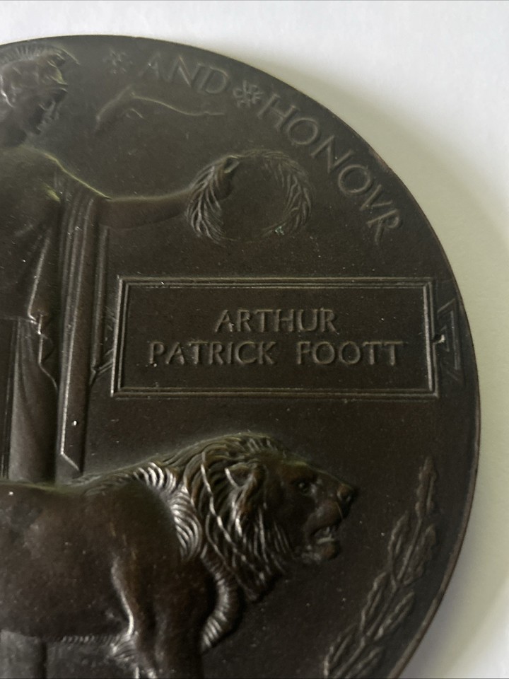 WW1 Death Plaque Penny To Arthur Patrick Foote AIF (Australian) Unique ...