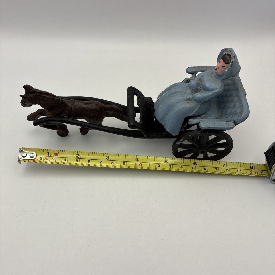 Vintage Cast Iron Lady In Horse Drawn Buggy | eBay