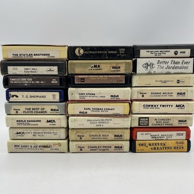 Lot of 24 Untested 8 Track Tapes - Country Music - Not Serviced - Sold ...