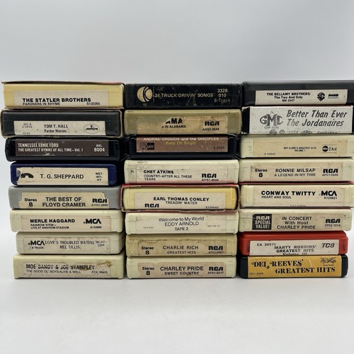 Lot of 24 Untested 8 Track Tapes - Country Music - Not Serviced - Sold ...