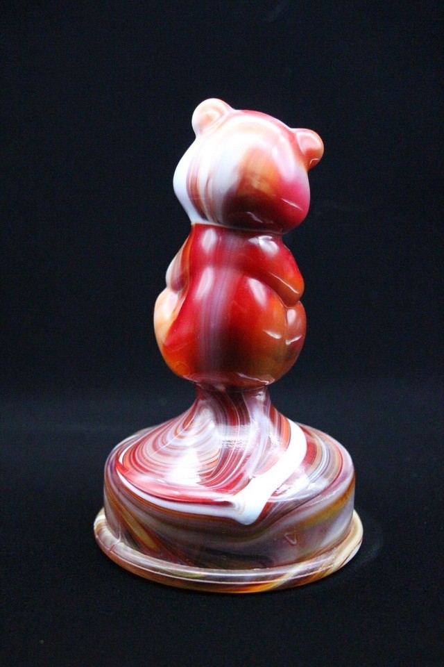 Extremely Rare Fenton 1980's Red Slag Bear Still on Font in Excellent Condition | eBay
