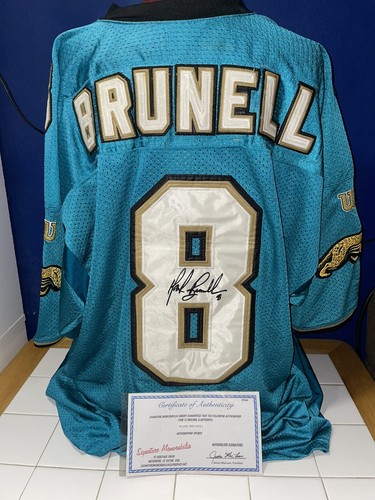 Signed Mark Brunell #8 Jacksonville Jaguars Size 58 Wilson 1995 Jersey ...