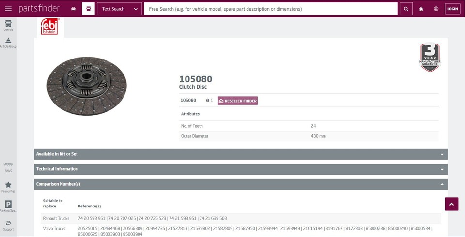 VOLVO I-SHIFT CLUTCH DISC FOR KIT 24670819 85002560 | eBay