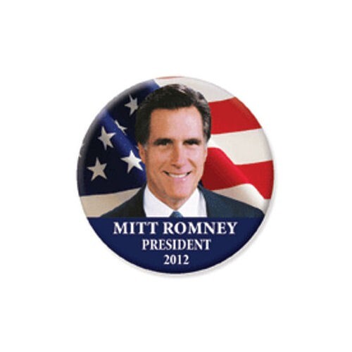 Mitt Romney For President 2012 American Flag 3 Inch Button Pin Pinback ...