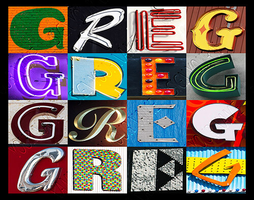 GREG Name Poster featuring photos of actual sign letters | eBay