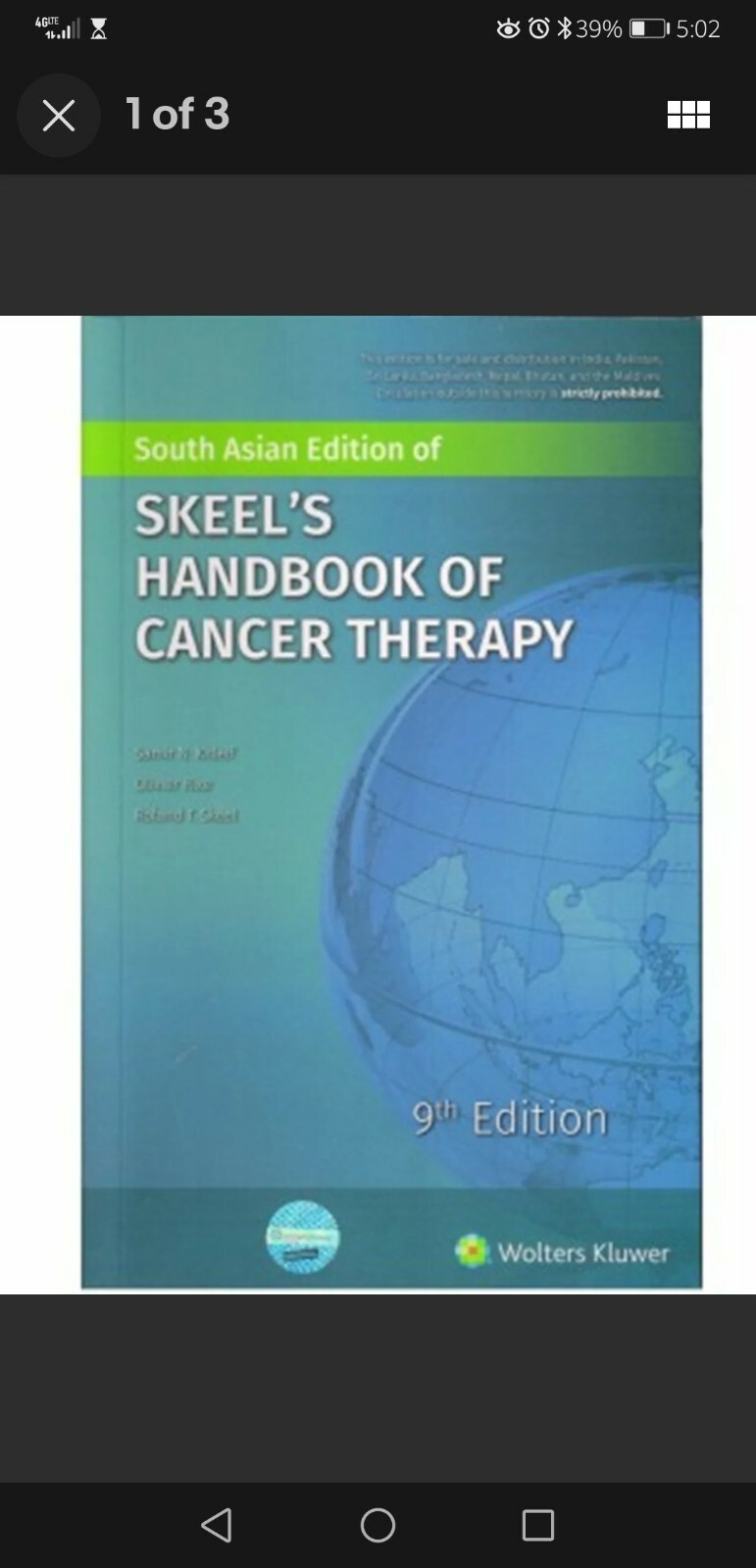 Skeel's Handbook of Cancer Therapy by Olivier Rixe (2016, Trade ...