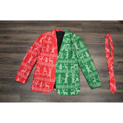 DEC 25th Holiday Christmas Novelty Blazer Jacket with Tie - Size M | eBay