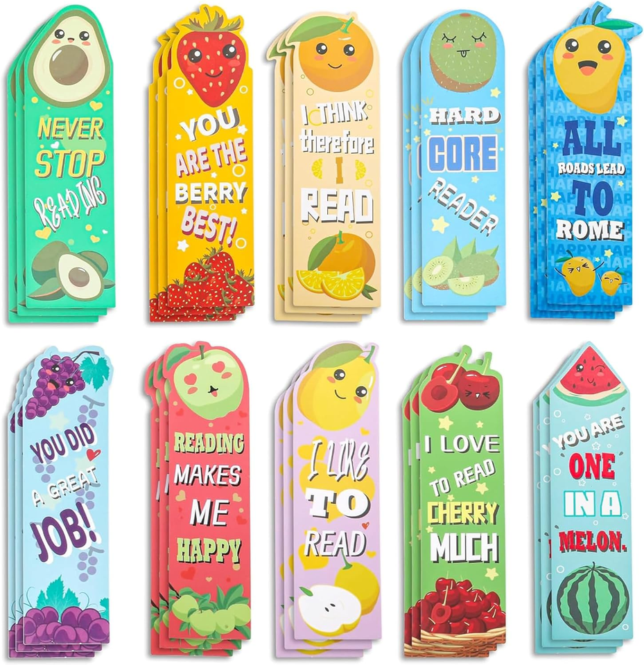 30-Piece Scented Fruit Bookmarks Set - Fun Sniff Bookmarks with ...