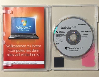 MS Windows 7 Professional deutsch OEM/SB Vollversion 64 Bit mit SP1 ...
