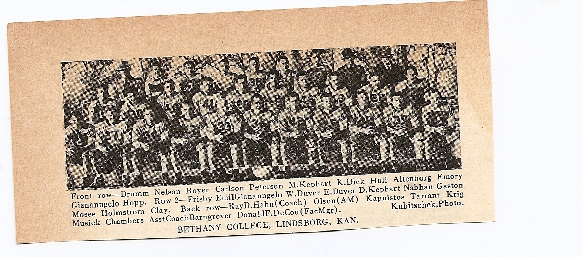 Bethany College Kansas Swedes 1939 Football Team Picture | eBay