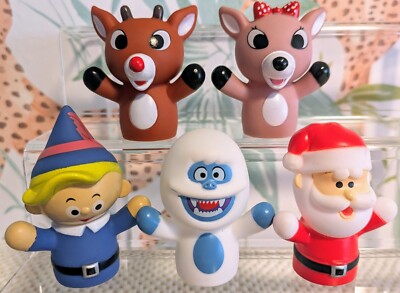 Rudolph The Red Nosed Reindeer Finger Puppets Santa Set of 5 Rashti ...