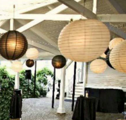 12x black white paper lanterns wedding birthday party bar event venue ...
