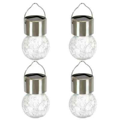 Solar Hanging Crackle Balls Pack of 4 Eco Friendly LED Garden ...