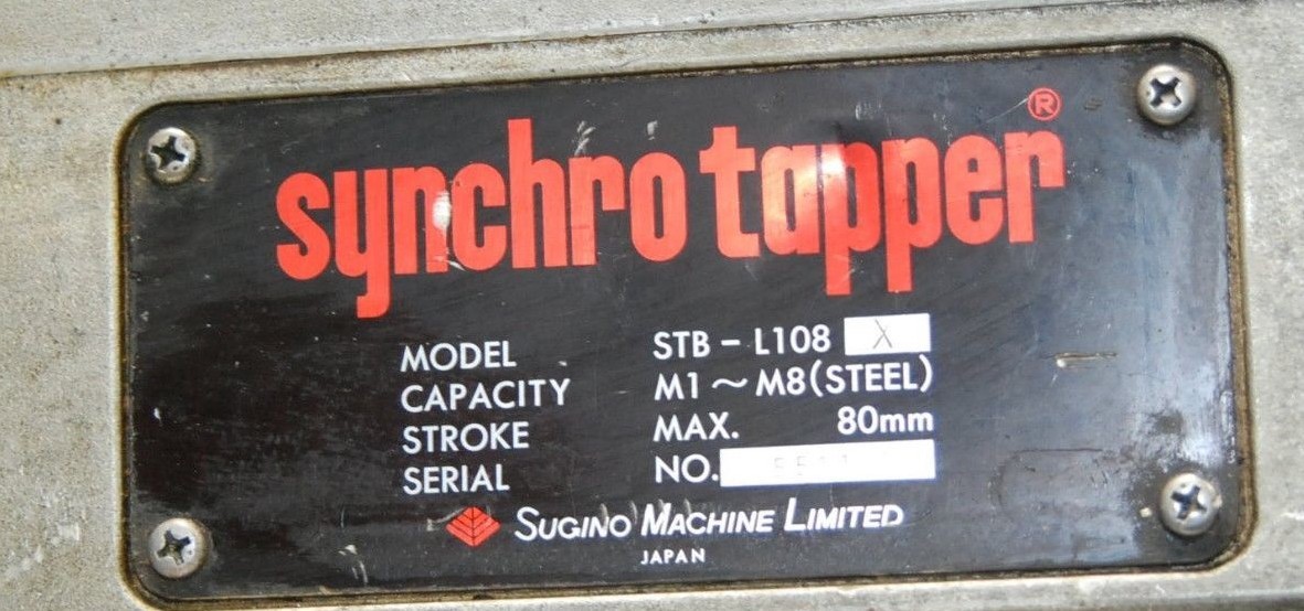 Sugino STB-L108-X, Synchro Tapper, 80mm Stroke, M1-M8 (Steel) Max, 200V ...