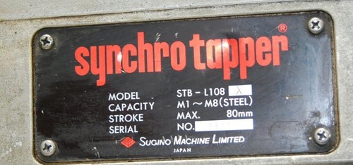 Sugino STB-L108-X, Synchro Tapper, 80mm Stroke, M1-M8 (Steel) Max, 200V ...