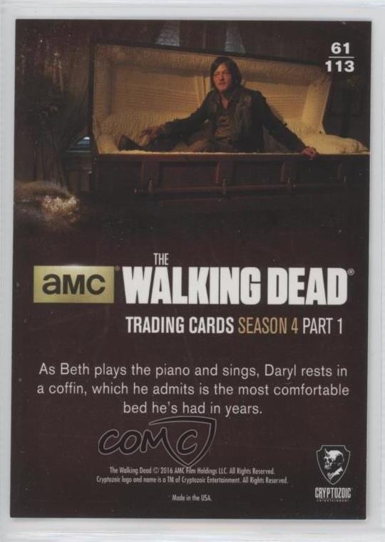 2016 The Walking Dead Season 4 Part 1 Beth Greene Daryl Dixon Coffin ...