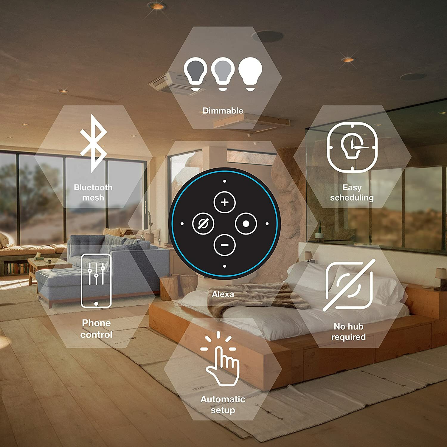 SYLVANIA Bluetooth Mesh LED Smart Light Bulb, One Touch Set Up, BR30 ...