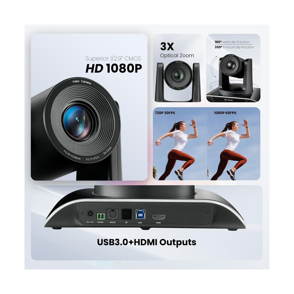 All-in-One Conference Room Video Camera System Bundle HD 1080P 60fps 3X ...