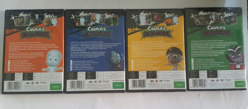Caspers Scare School Dvd Complete Season 2 Vol 1-4 Set Casper The ...