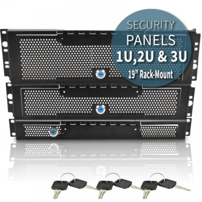 19 Inch 1U 2U 3U Security Cover Rack Panel Tamper Proof with Lock and ...