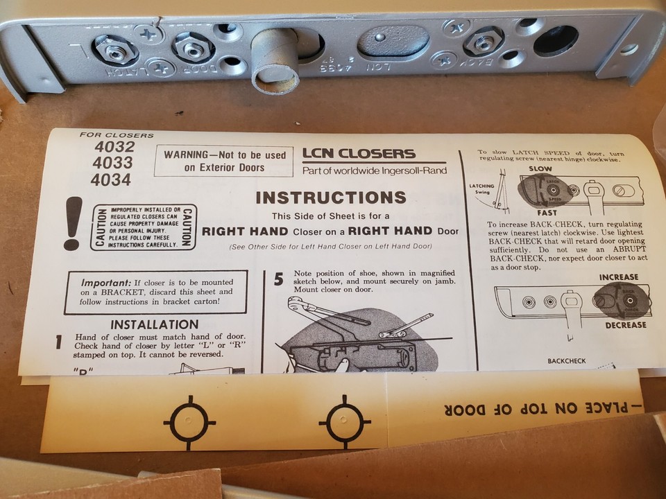 LCN 4033 LH Reg Alum Door Closer | eBay