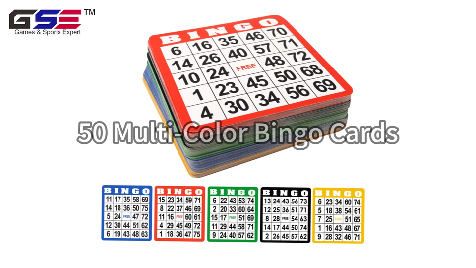50-Pack Mixed Bingo Cards Set for Bingo Game/Thick Paper Bingo ...