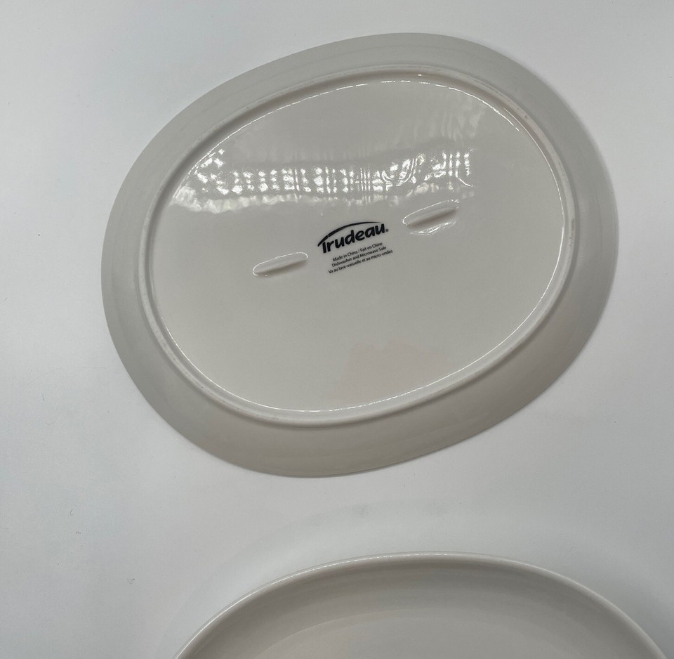 Lot 2 Trudeau White 23 x 19 cm Oval Serving Plates New Open Box SEE ...