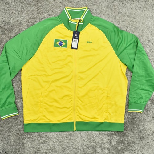 FILA Brazil Track Jacket Men's Size 4XL Big and Tall Yellow Green ...