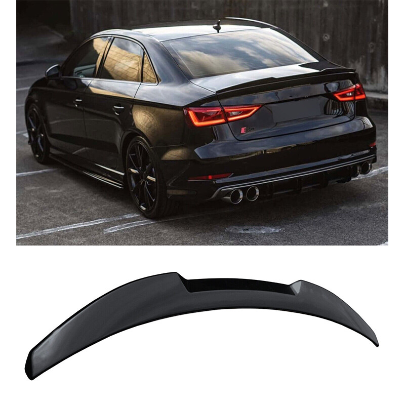 GLOSS BLACK FOR AUDI A3 S3 RS3 8V SALOON M4 STYLE REAR BOOT SPOILER ...