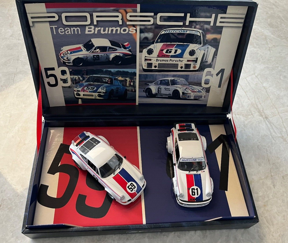 PORSCHE 934 & 911 CARRERA RS TEAM BRUMOS RACING FLY SLOT RACE CAR SET ...