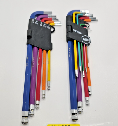 (14PCS) VEVOR Hex Key Allen Wrench Metric Long Arm Ball End Key, Color ...