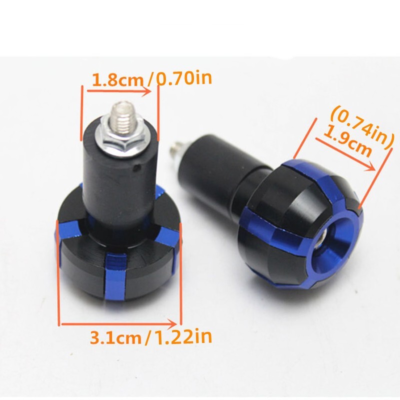 7/8" 22mm Motorcycle Handlebar Grips Cap Hand Bar Ends Handle Plug ...