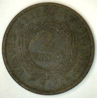 1864 2 Cents United States Type Copper Two Cent Coin 2c Circulated ...