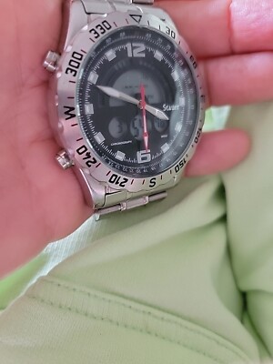 Stauer Men Chronograph Hybrid Watch WR50 MANUAL 19093 Stainless Steel ...