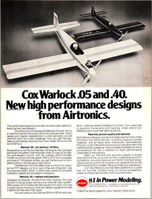 COX Warlock RC Airplane Print Ad Ephemera | eBay