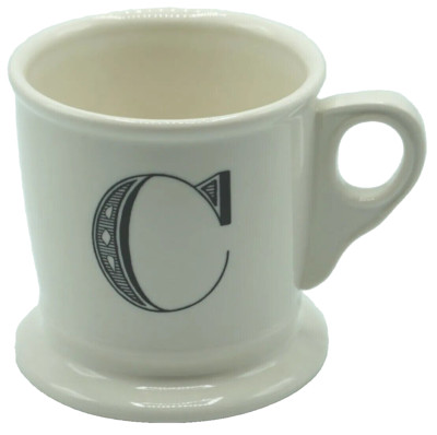 Anthropologie Monogram C Alphabet Mug White with Black Letter NEW | eBay