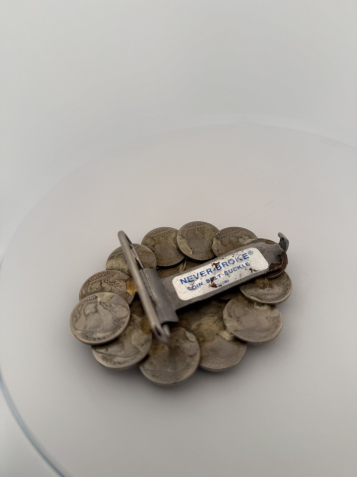 VTG Never Broke Real Coins Belt Buckle 1981 Eisenhower Dollar Buffalo ...