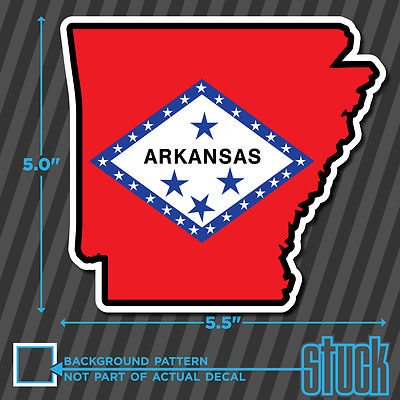 Arkansas Flag Map Shape - 5.5"x5.0" - printed vinyl decal sticker AR ...