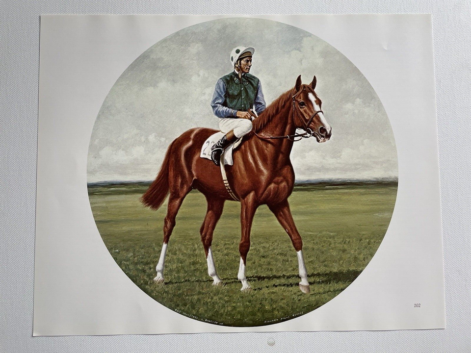 Richard Stone Reeves Print Book Page THE MINSTREL Race Horse Racing ...